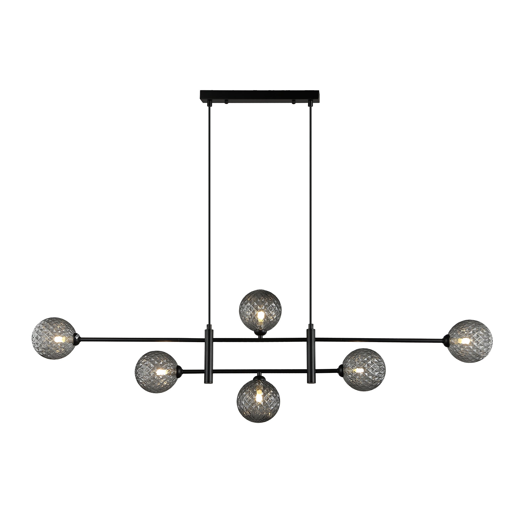 Marco Black and Smoke 6 Light Modern Pendant – Local Lighting