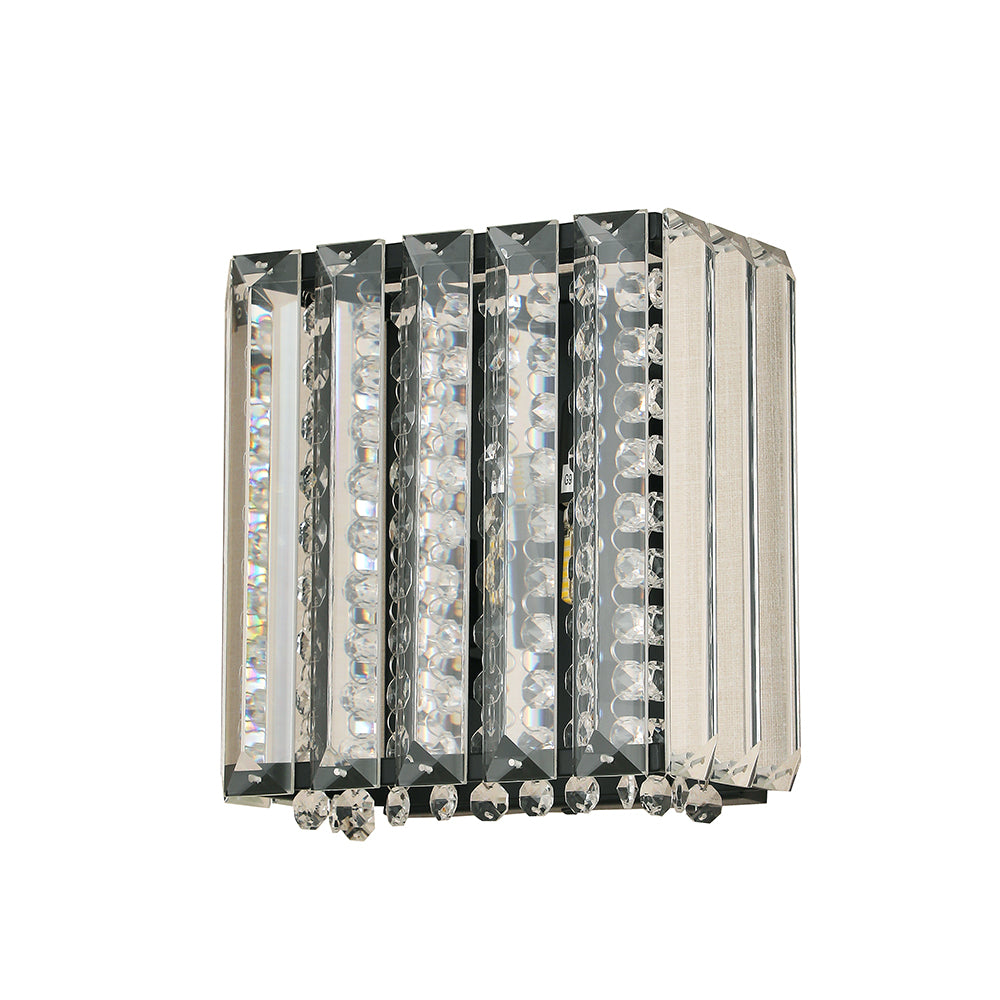 Pearl 2 Light Black and Clear Crystal Wall Light by Amond – Local Lighting