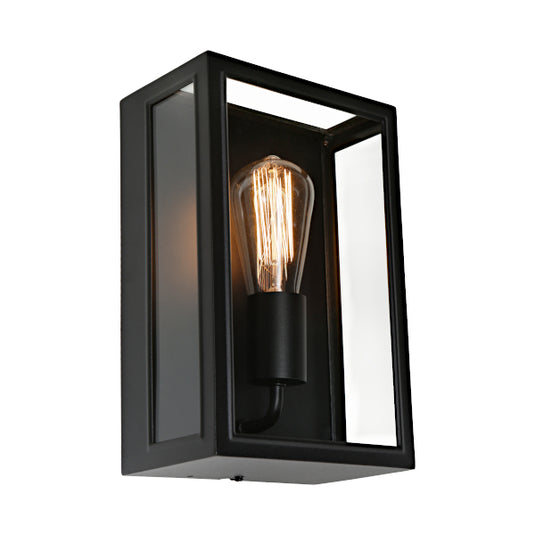 Harvard Black Large Box Frame Exterior Wall Light – Local Lighting